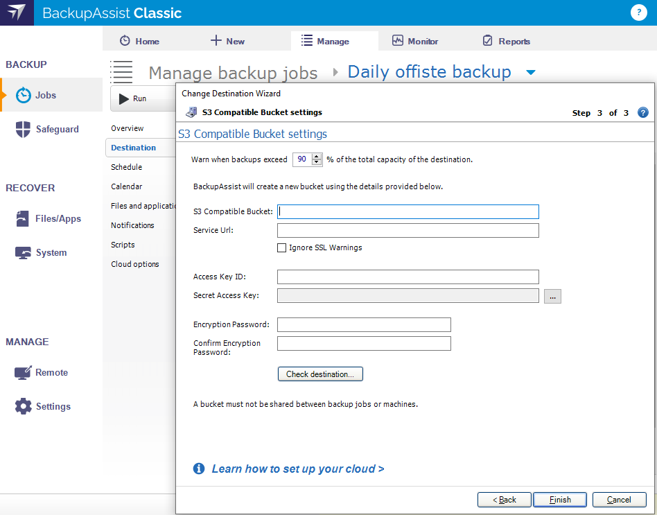 Migrating cloud backups
